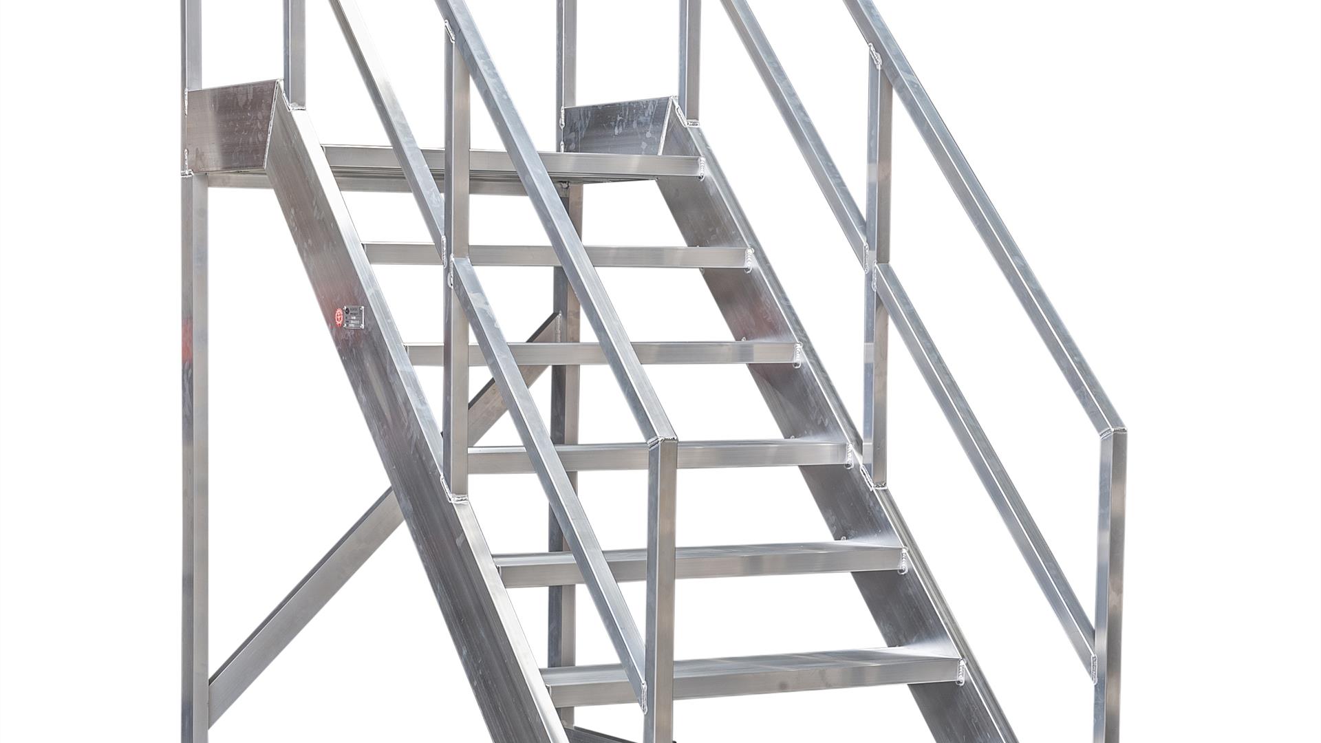 Verrijdbare bordestrap 45° met geponste antisliptrede | SLS