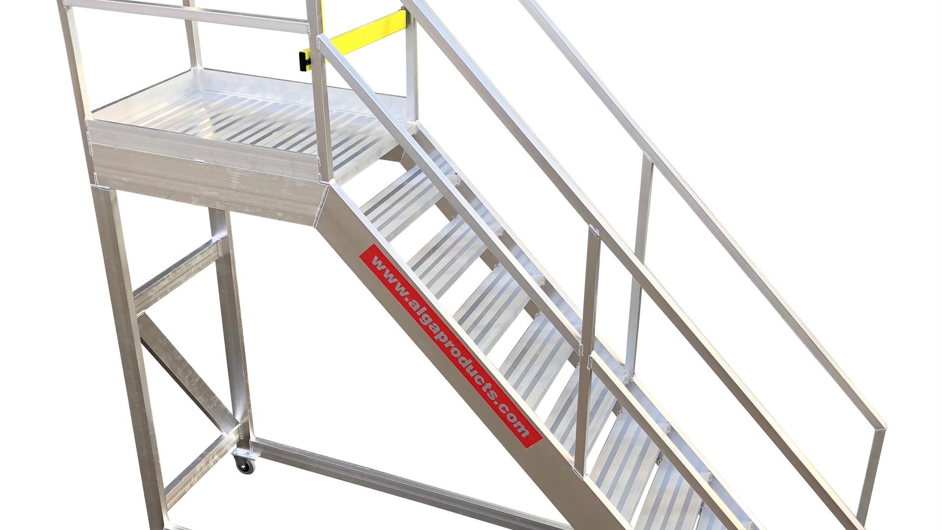 Verrijdbare bordestrap 45° met geponste antisliptrede | SLS